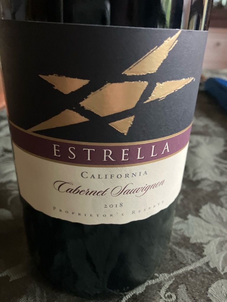 2018 Estrella River Winery Cabernet Sauvignon Proprietor's Reserve, USA ...