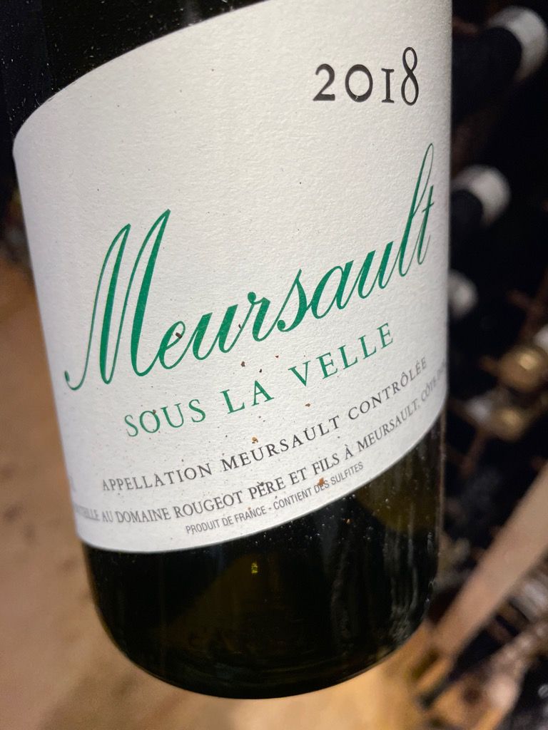 2020 Domaine Marc Rougeot Meursault "Sous La Velle" Sans Soufre, France ...