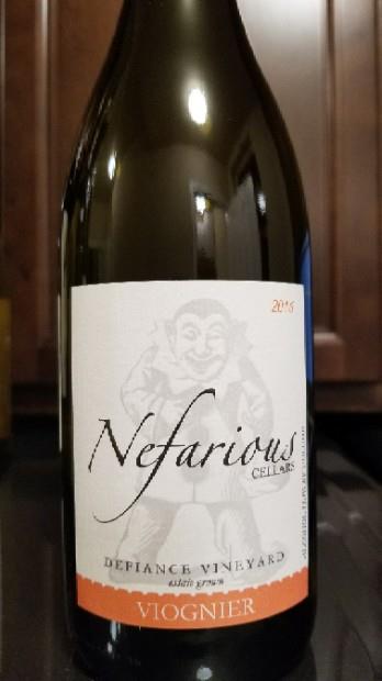 2016 Nefarious Cellars Viognier Defiance Vineyard, USA, Washington ...