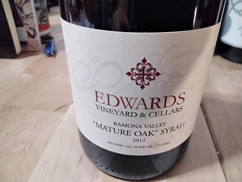 2017 Edwards Vineyard & Cellars Syrah Mature Oak, USA, California ...