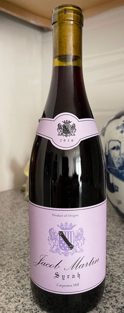 2021 Jacob Martin Syrah, USA, Oregon, Willamette Valley - CellarTracker