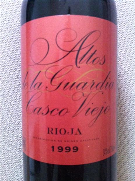 1999 Altos De La Guardia Rioja Casco Viejo Spain La Rioja Rioja