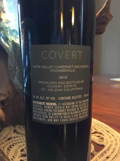 2012 Covert Estate Cabernet Sauvignon, USA, California, Napa Valley ...