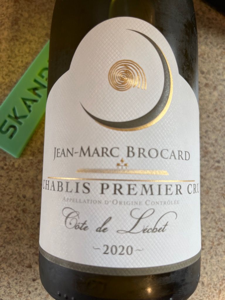 2021 Jean-Marc Brocard Chablis 1er Cru Côte de Léchet, France, Burgundy ...