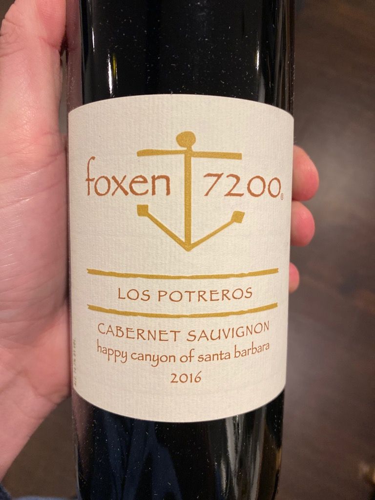 2016 Foxen Cabernet Sauvignon 7200 Los Potreros, USA, California ...