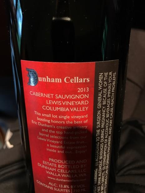2013 Dunham Cellars Cabernet Sauvignon Lewis Vineyard, USA, Washington ...