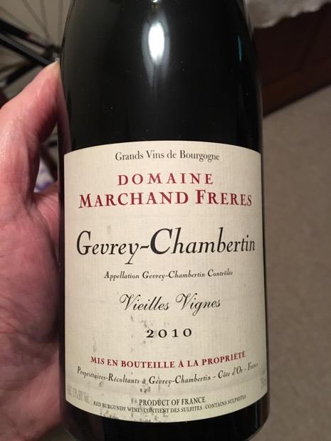 2010 Domaine Marchand Freres Gevrey-Chambertin Vieilles Vignes, France ...