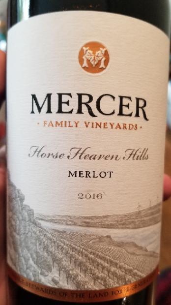 2016 Mercer Merlot, USA, Washington, Columbia Valley, Horse Heaven ...