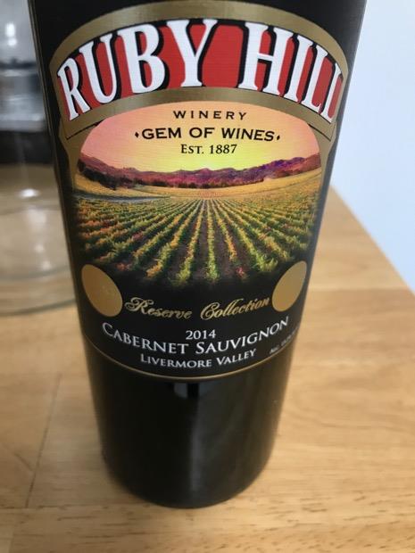 2015 Ruby Hill Winery Cabernet Sauvignon Reserve Livermore Valley, USA ...
