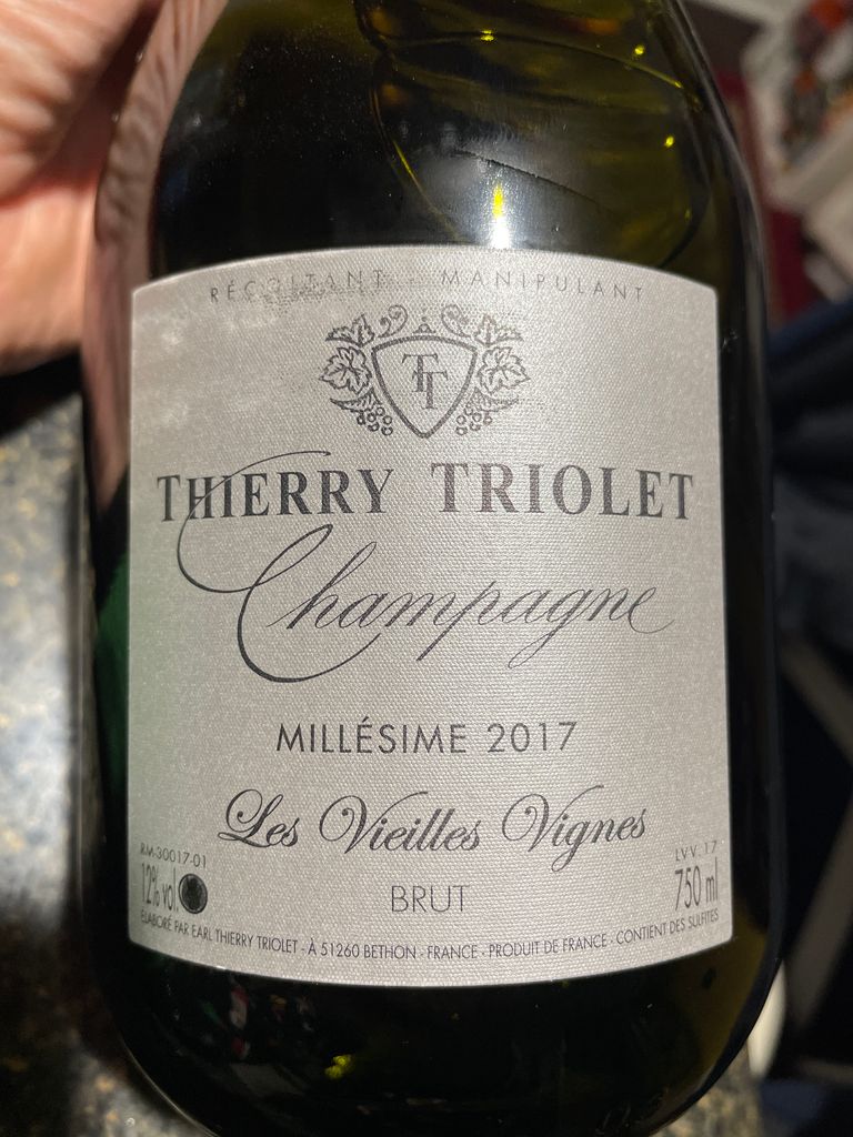 2017 Thierry Triolet Champagne Brut Millésimé, France, Champagne ...