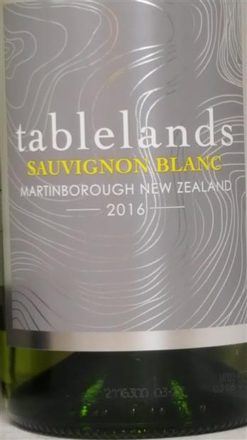 2013 Tablelands Sauvignon Blanc, New Zealand, North Island, East Coast ...