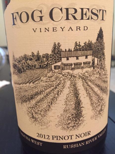 2011 Fog Crest Vineyard Pinot Noir LAGUNA WEST, USA, California, Sonoma County, Russian River ...