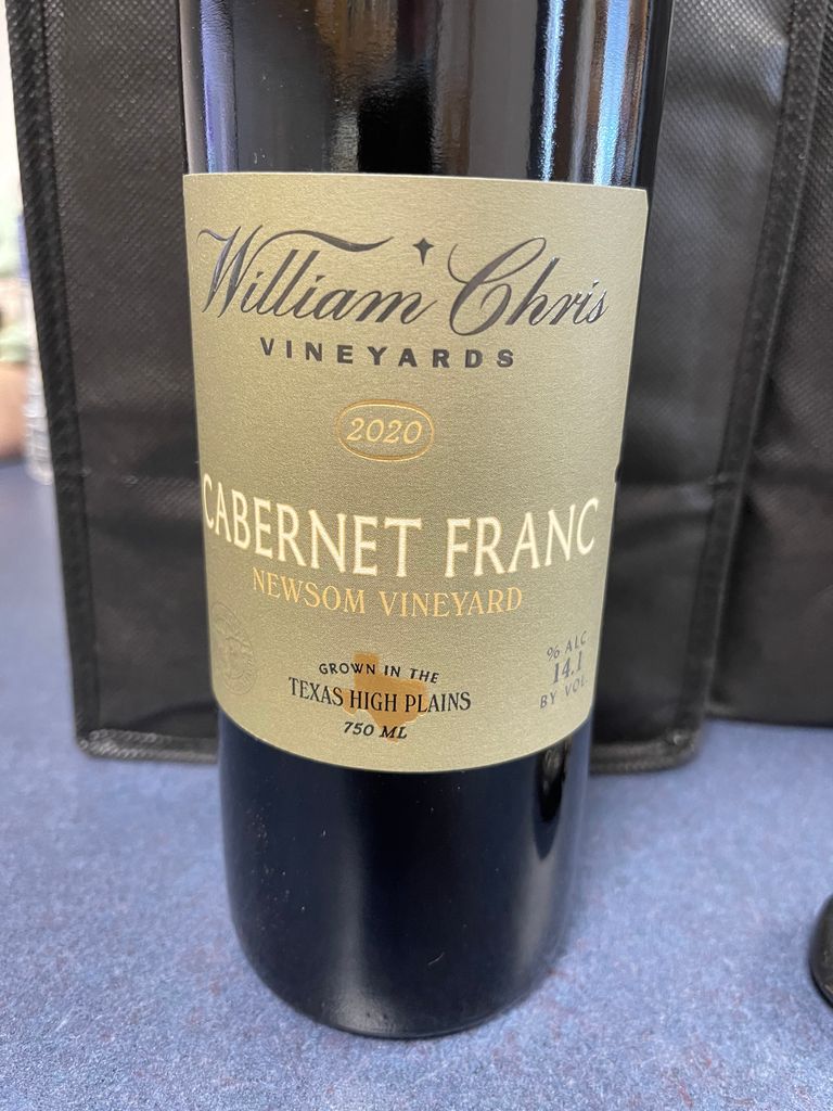 2020 William Chris Vineyards Cabernet Franc Newsom Vineyard, USA, Texas, Texas High Plains ...
