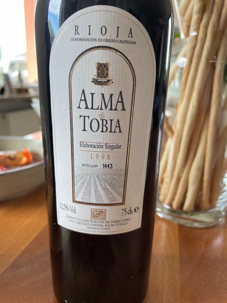 1998 Bodegas Tobia Rioja Óscar Tobía Gran Reserva, Spain, La Rioja ...