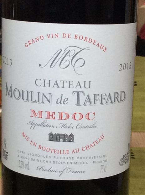 2013 Château Moulin de Taffard, France, Bordeaux, Médoc - CellarTracker