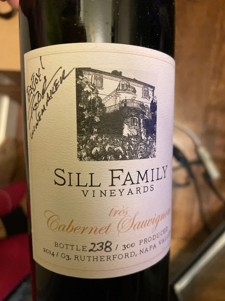 2015 Sill Family Cabernet Sauvignon Tres, USA, California, Napa Valley ...