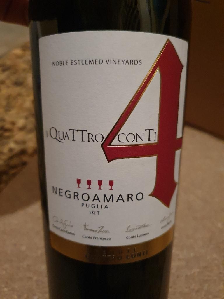 2020 Tenute Quattro Conti Negroamaro I Quattro Conti, Italy, Puglia ...