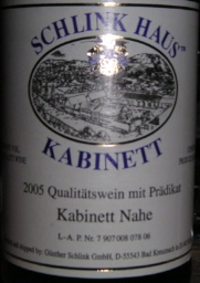 2005 Schlink Haus Riesling Kabinett, Germany, Nahe - CellarTracker