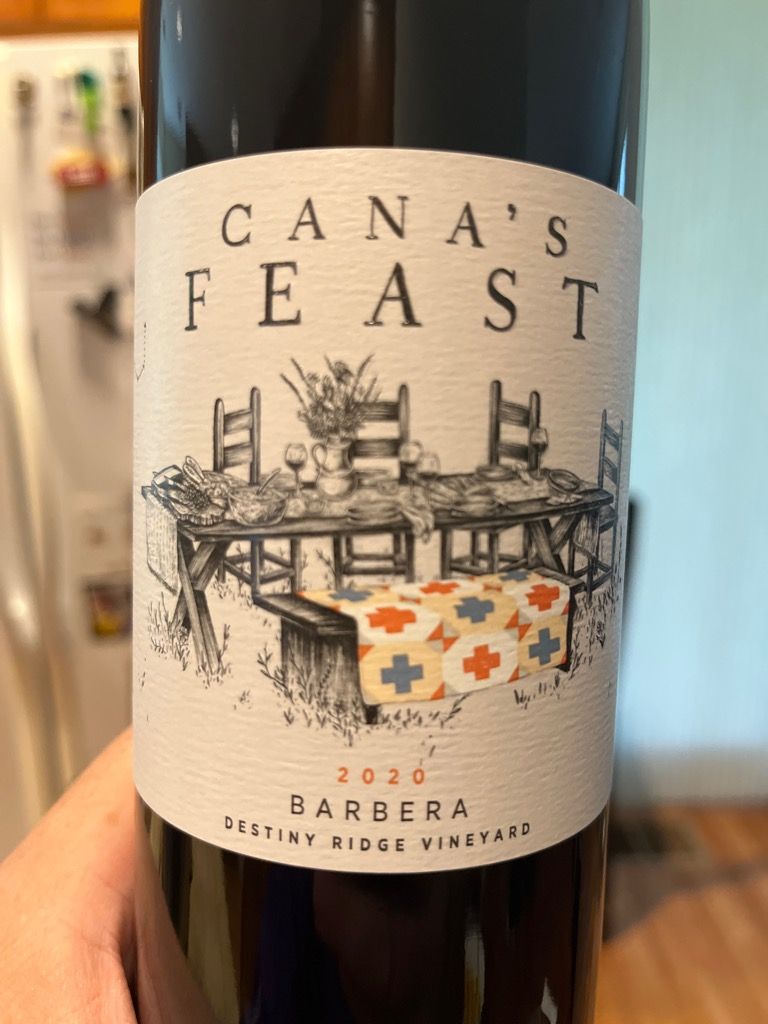 2019 Cana's Feast Winery Barbera Destiny Ridge Vineyard, USA ...