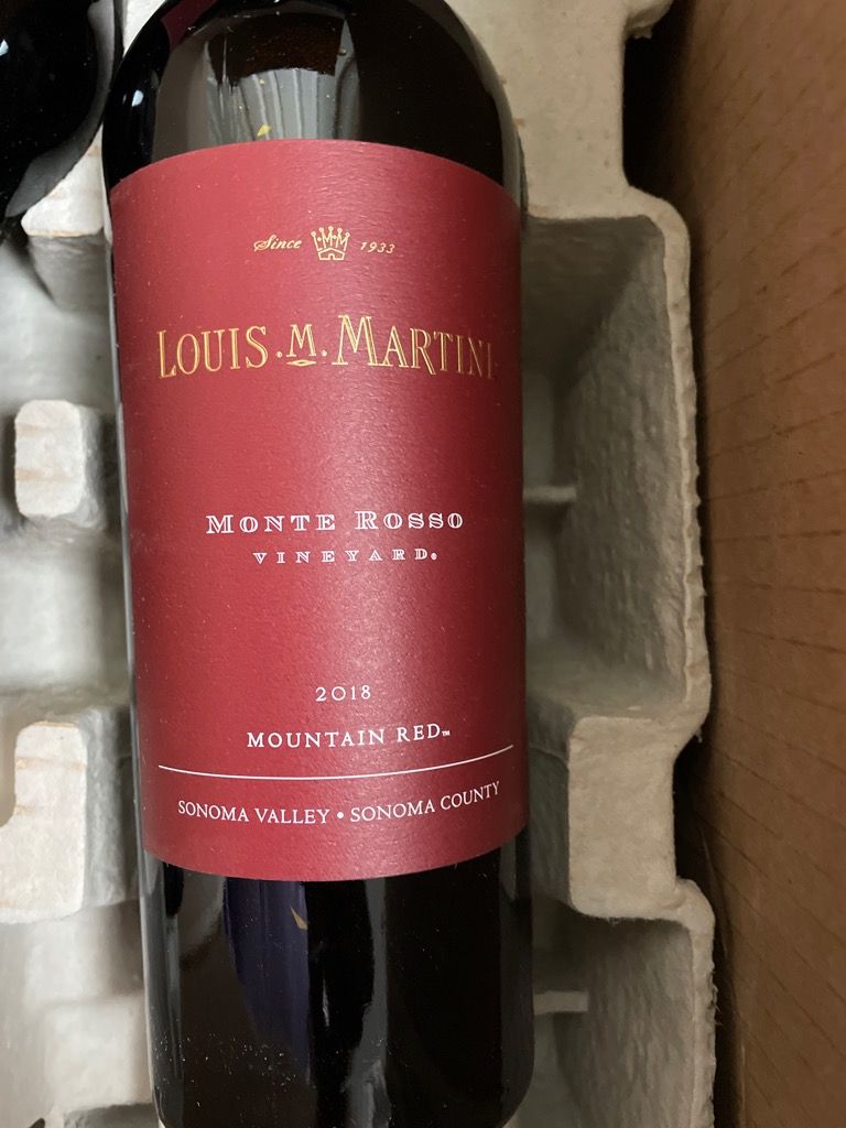 2019 Louis M. Martini Mountain Red Monte Rosso, USA, California, Sonoma ...