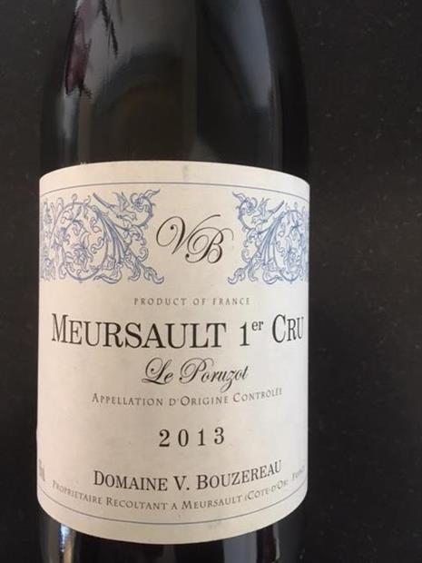2011 Vincent Bouzereau Meursault 1er Cru Les Poruzots, France, Burgundy ...