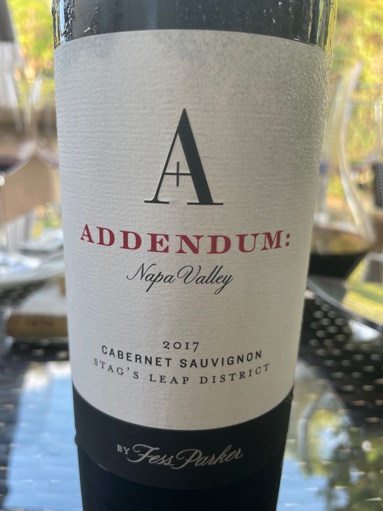 2019 Addendum Wines Cabernet Sauvignon Stags Leap District, USA ...