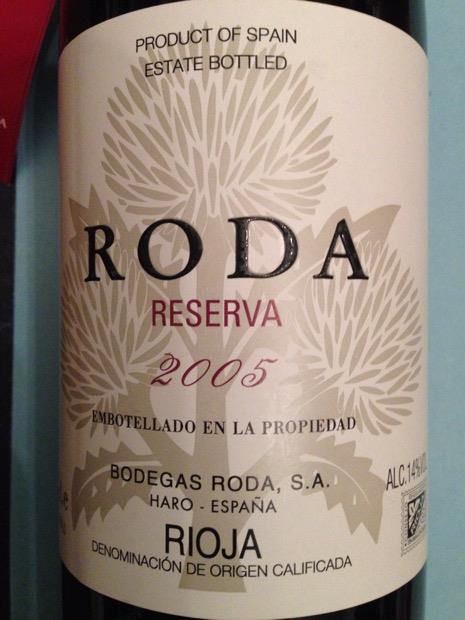 2005 Bodegas Roda Rioja Roda Reserva, Spain, La Rioja, La Rioja Alta ...