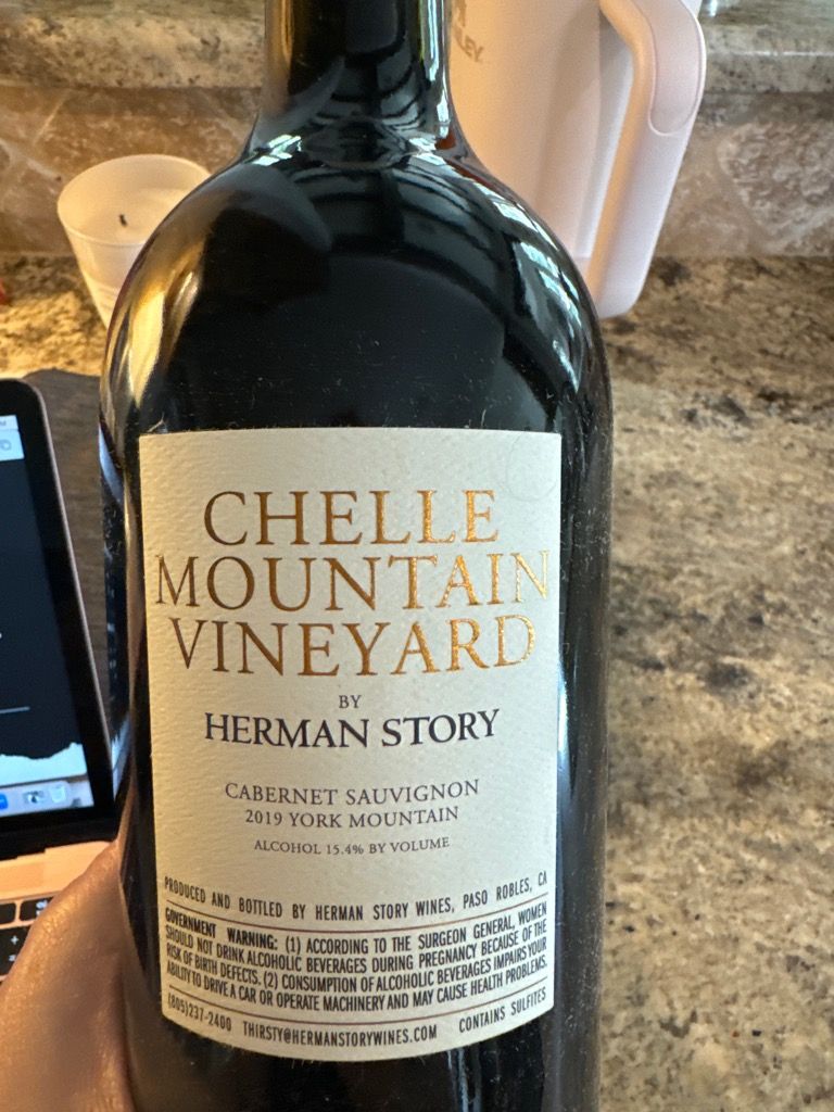 2021 Herman Story Cabernet Sauvignon Chelle Mountain Vineyard York ...