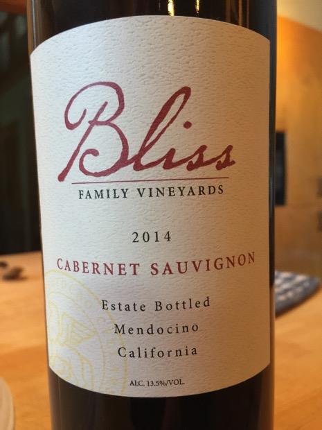 2014 Bliss Family Vineyards Cabernet Sauvignon Bliss Family Vineyards ...