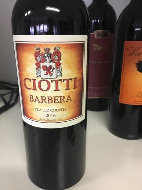 2016 Ciotti Cellars Barbera, USA, California, Sierra Foothills, Placer ...