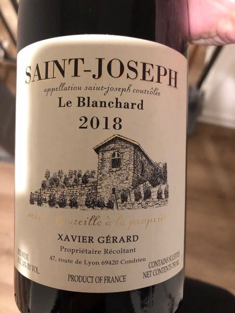 2018 Xavier Gerard St. Joseph Le Blanchard, France, Rhône, Northern ...