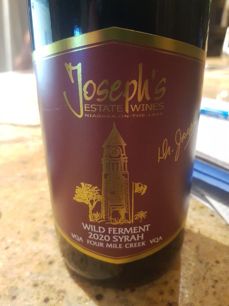 2020 Joseph's Estate Wines Syrah Wild Ferment, Canada, Ontario, Niagara ...