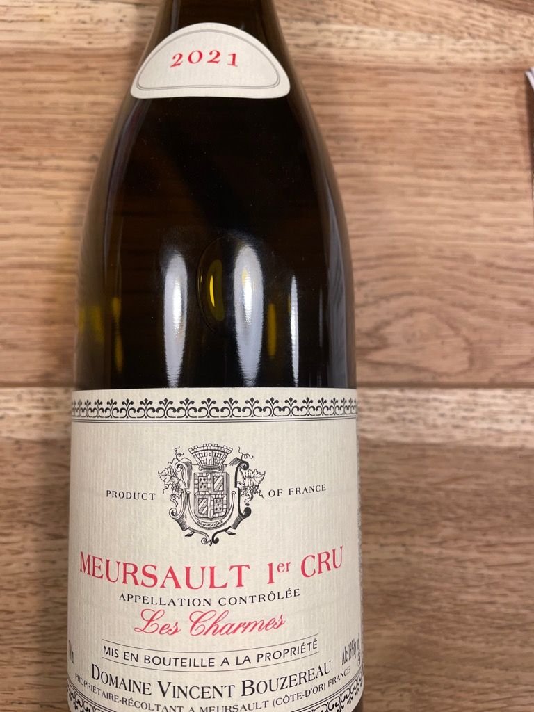 2021 Vincent Bouzereau Meursault 1er Cru Charmes, France, Burgundy ...