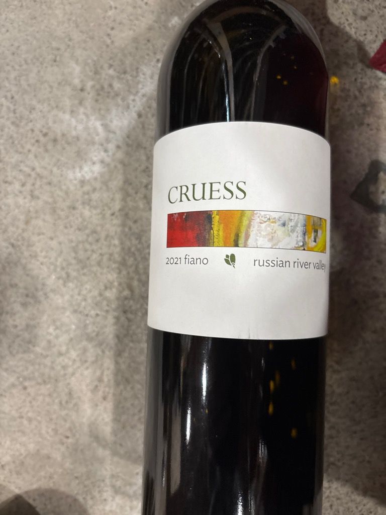 2021 Cruess Fiano, USA, California, Sonoma County, Russian River Valley ...