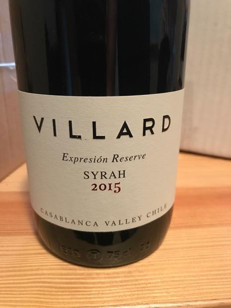 2015 Villard Estate Syrah Expresión Reserve, Chile, Casablanca Valley ...