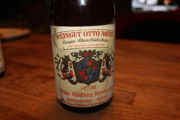 1976 Otto Merz Binger Schlossberg Schwätzerchen Spätburgunder Spätlese ...
