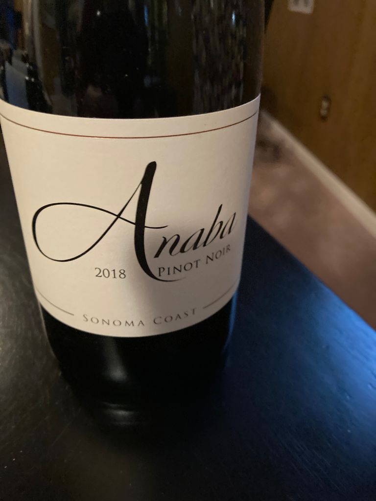 2018 Anaba Pinot Noir Sonoma Coast, USA, California, Sonoma County ...