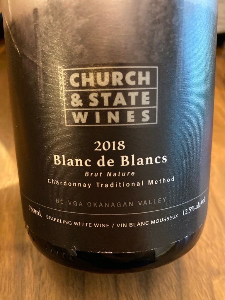 2018 Church & State Wines Chardonnay Blanc de Blancs Brut Nature ...