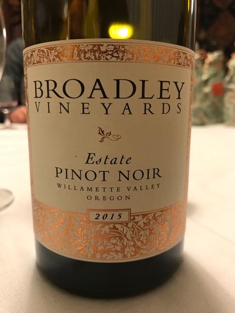 2015 Broadley Vineyards Pinot Noir Estate, USA, Oregon, Willamette ...