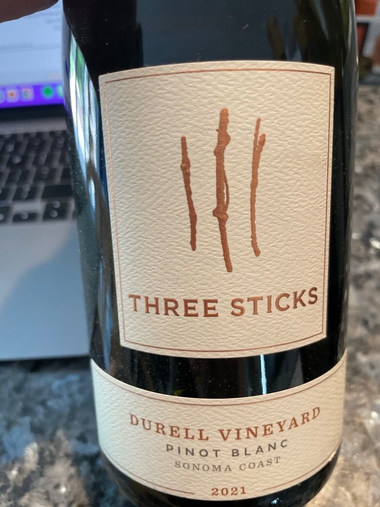 2022 Three Sticks Pinot Blanc Durell Vineyard, USA, California, Sonoma ...