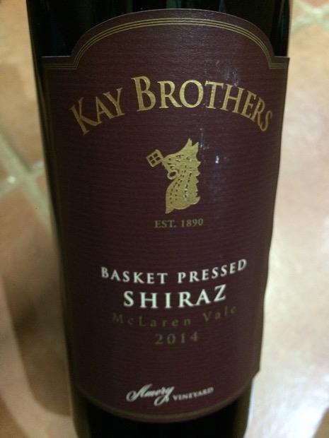 2014 Kay Brothers Shiraz Basket Pressed Amery Vineyards, Australia ...