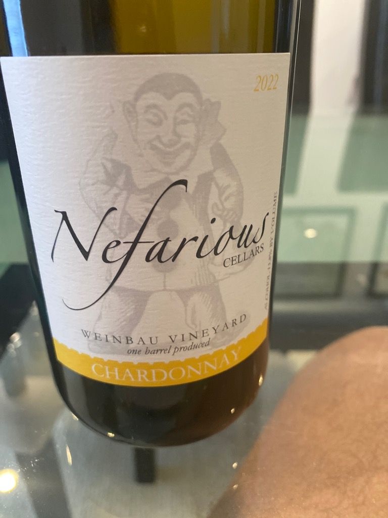 2022 Nefarious Cellars Chardonnay Sagemoor Weinbau Vineyard, USA ...