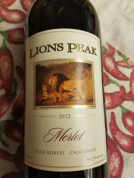 2008 Lions Peak Merlot, USA, California, Central Coast, Paso Robles ...