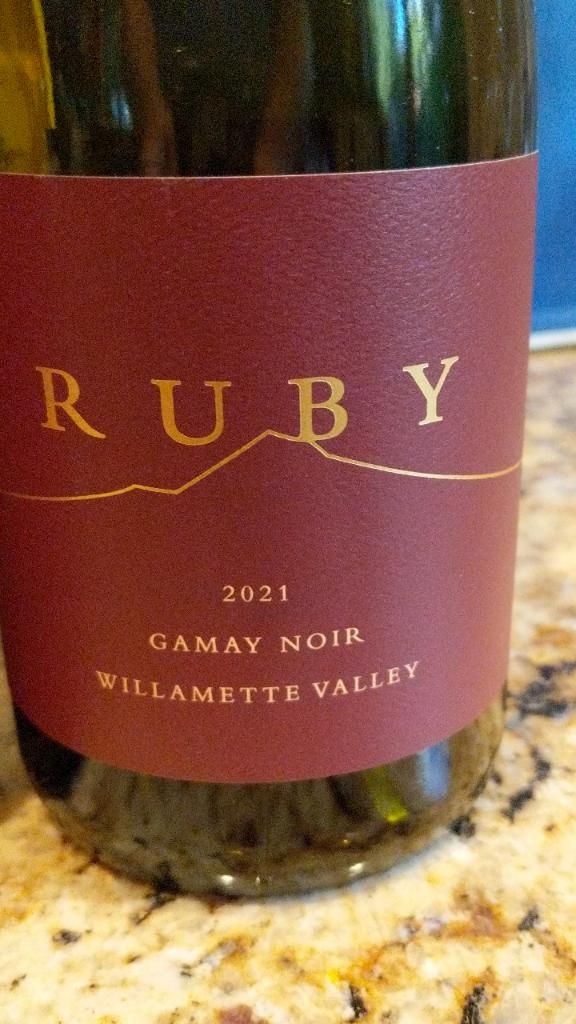 2021 Ruby Vineyard Gamay Noir, USA, Oregon, Willamette Valley - CellarTracker