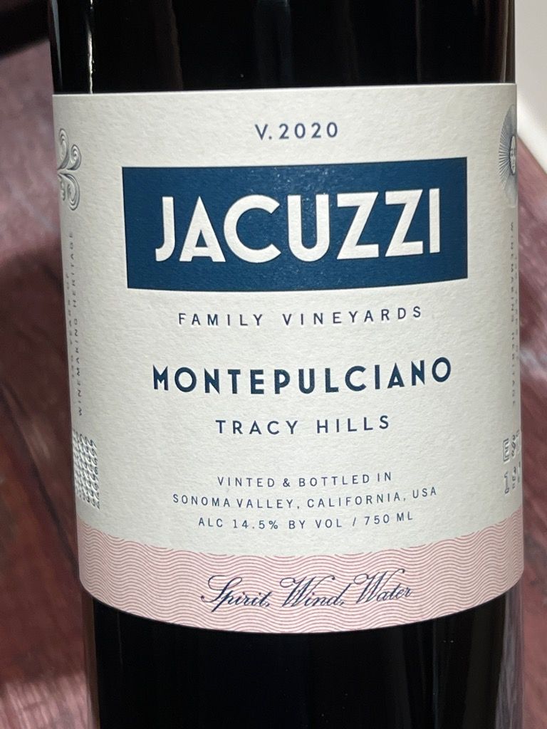 2020 Jacuzzi Family Vineyards Montepulciano, USA, California, Central ...