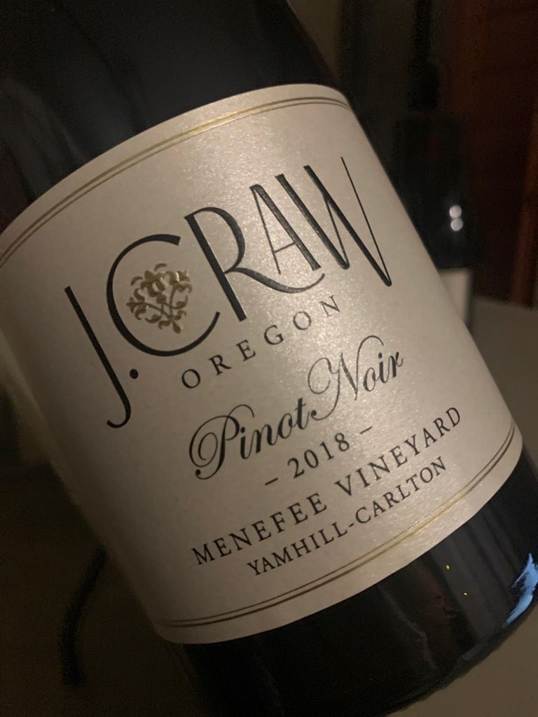 2018 J Craw Pinot Noir Menefee Vineyards, USA, Oregon, Willamette ...