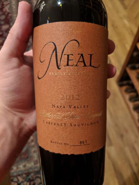 2012 Neal Family Vineyards Cabernet Sauvignon Howell Mountain Estate ...