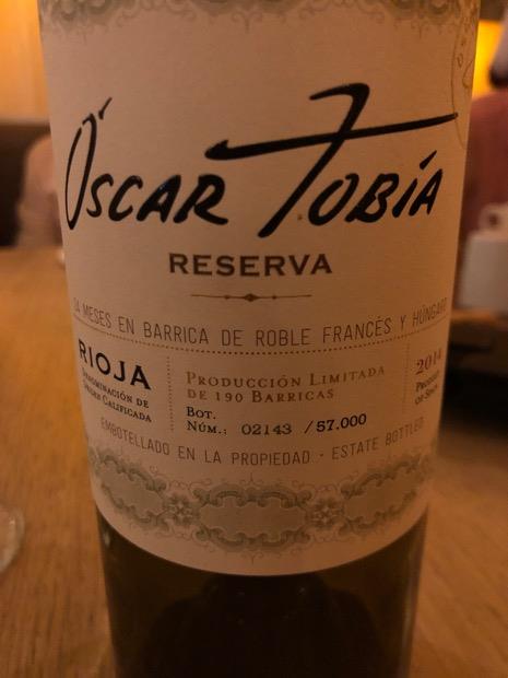 2014 Bodegas Tobia Rioja Óscar Tobía Reserva, Spain, La Rioja, Rioja ...
