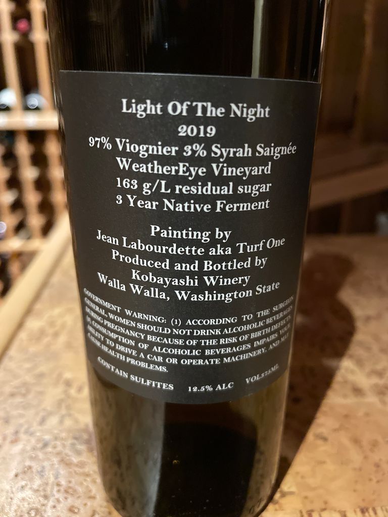 2019 Kobayashi Winery Viognier Light of The Night WeatherEye Vineyard ...