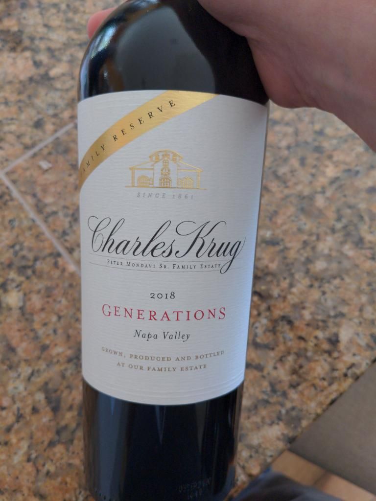 2018 Charles Krug Winery (Peter Mondavi Family) Family Reserve ...